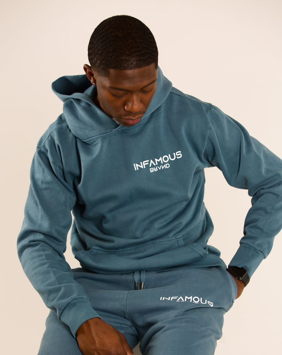 Pebble Blue Hoodie – Infamous Brand
